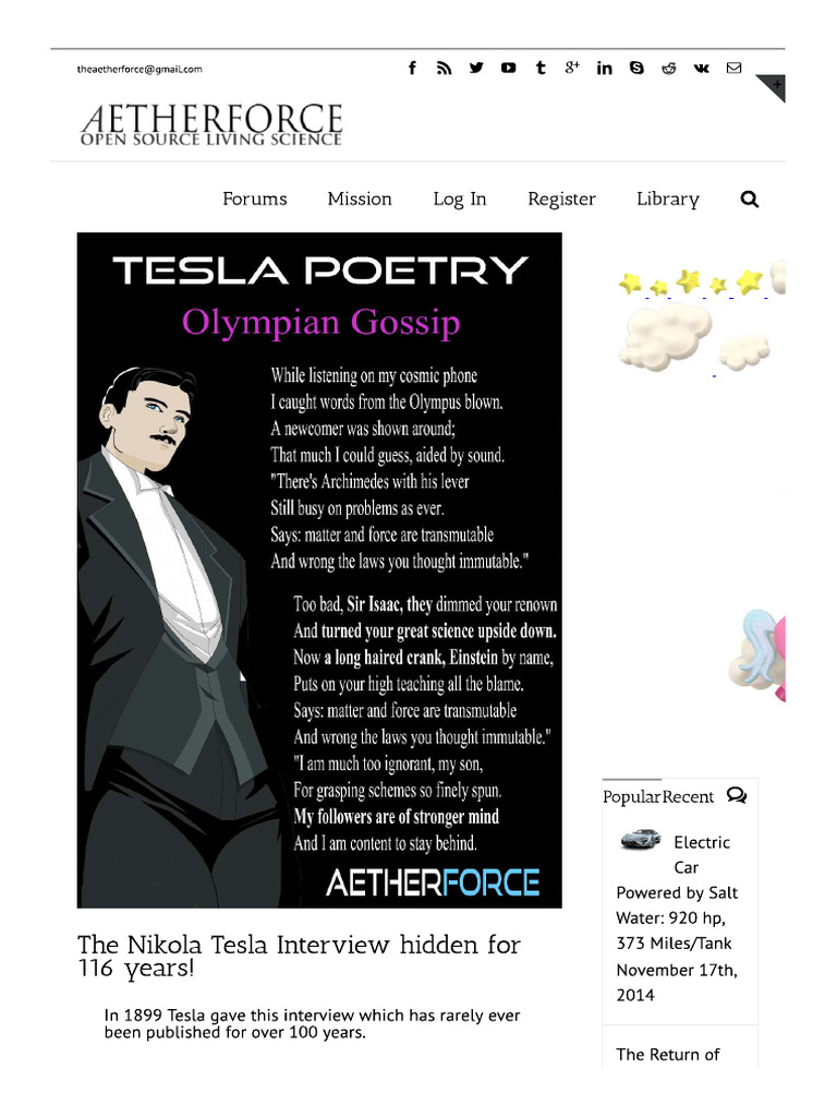 The Nikola Tesla Interview hidden for 116 years | PDF | General ...