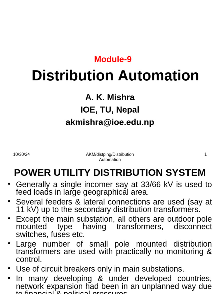 M9-Distribution Automation | PDF | Electric Power Distribution ...