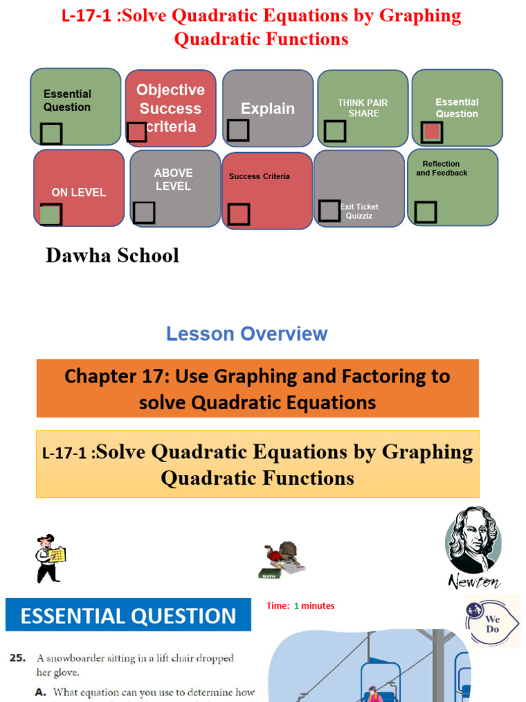 Alg 4th Period 17-1 Solve Quadratic Equations by Graphing Quadratic ...