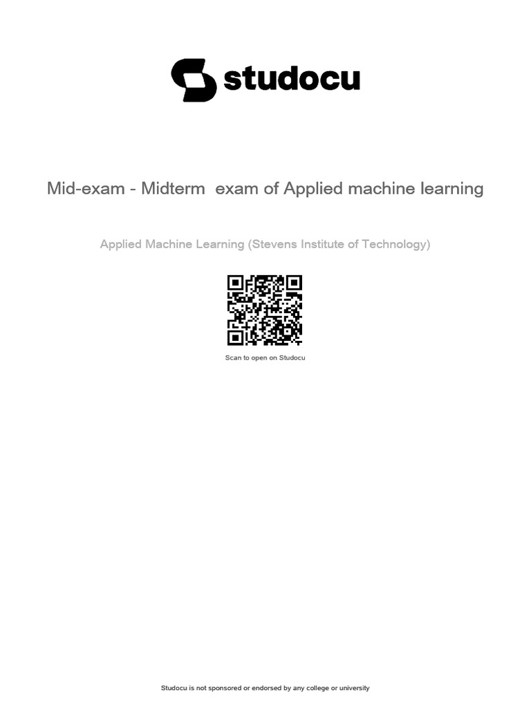 mid-exam-midterm-exam-of-applied-machine-learning | PDF | Machine ... mid-exam-midterm-exam-of-applied-machine-learning | PDF | Machine ...