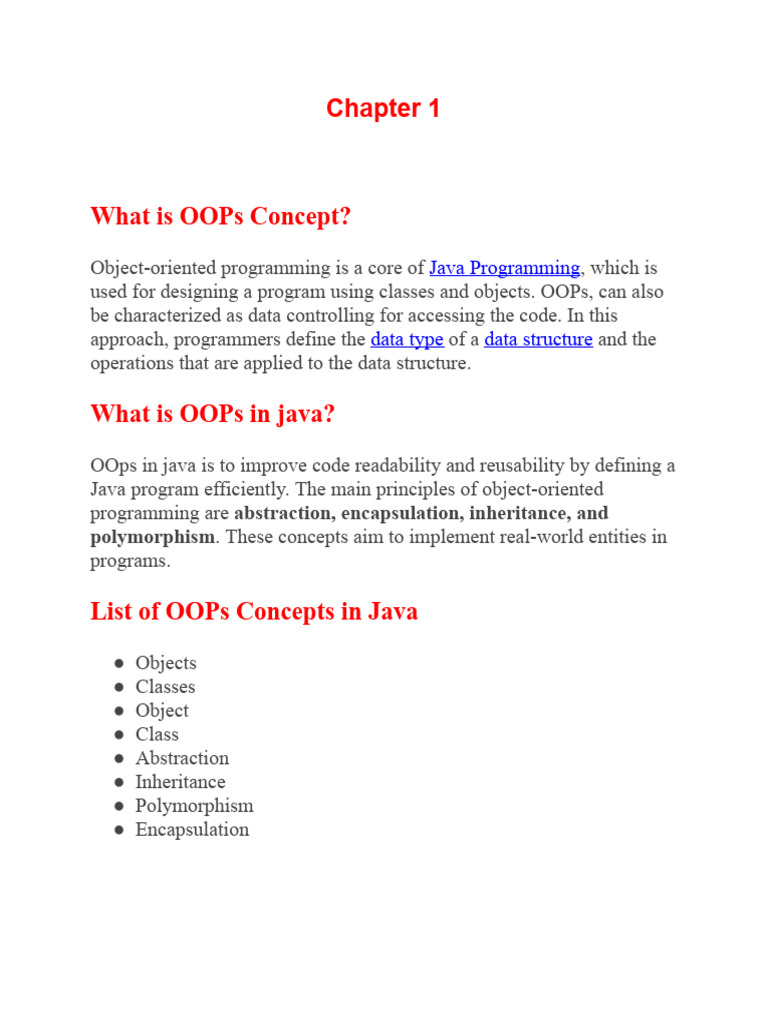 Chpt 1 -What is OOPs Concept | PDF | Inheritance (Object Oriented ...