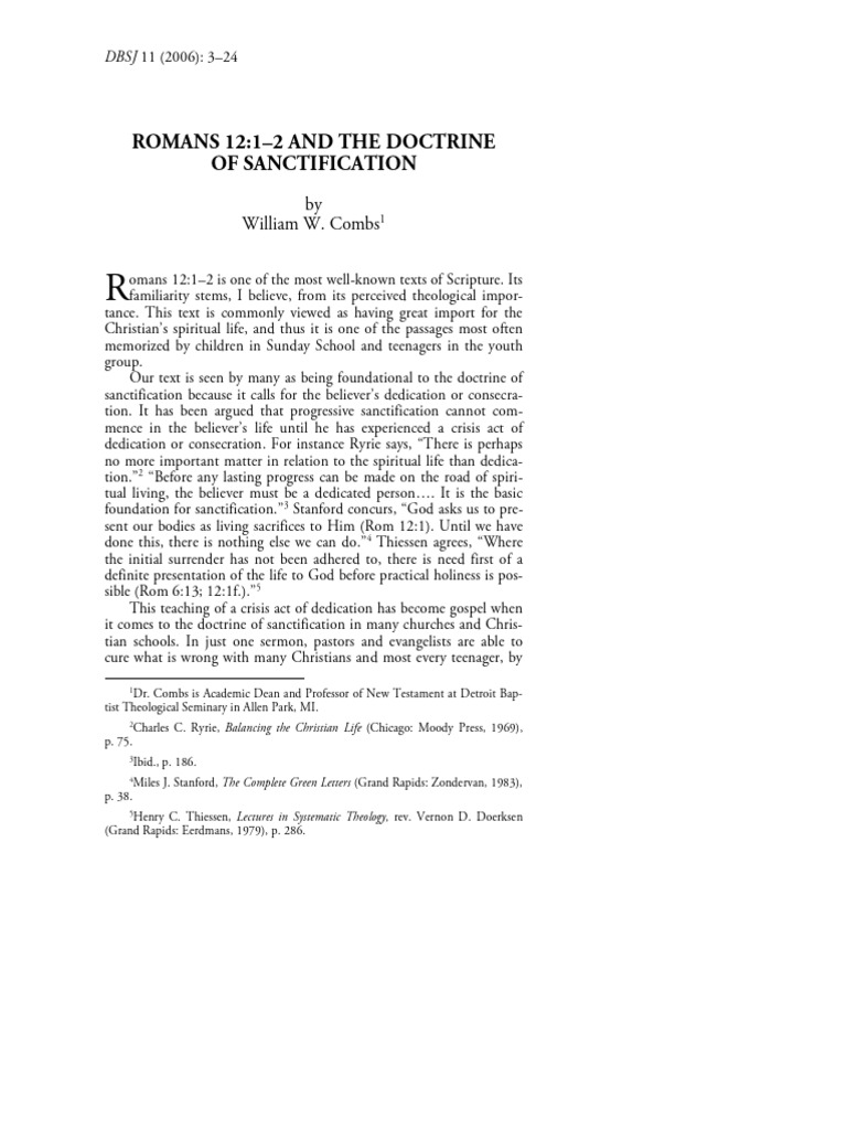 Art - Combs, W. - ROMANS 12,1-2 AND THE DOCTRINE (Baptist Theology ...