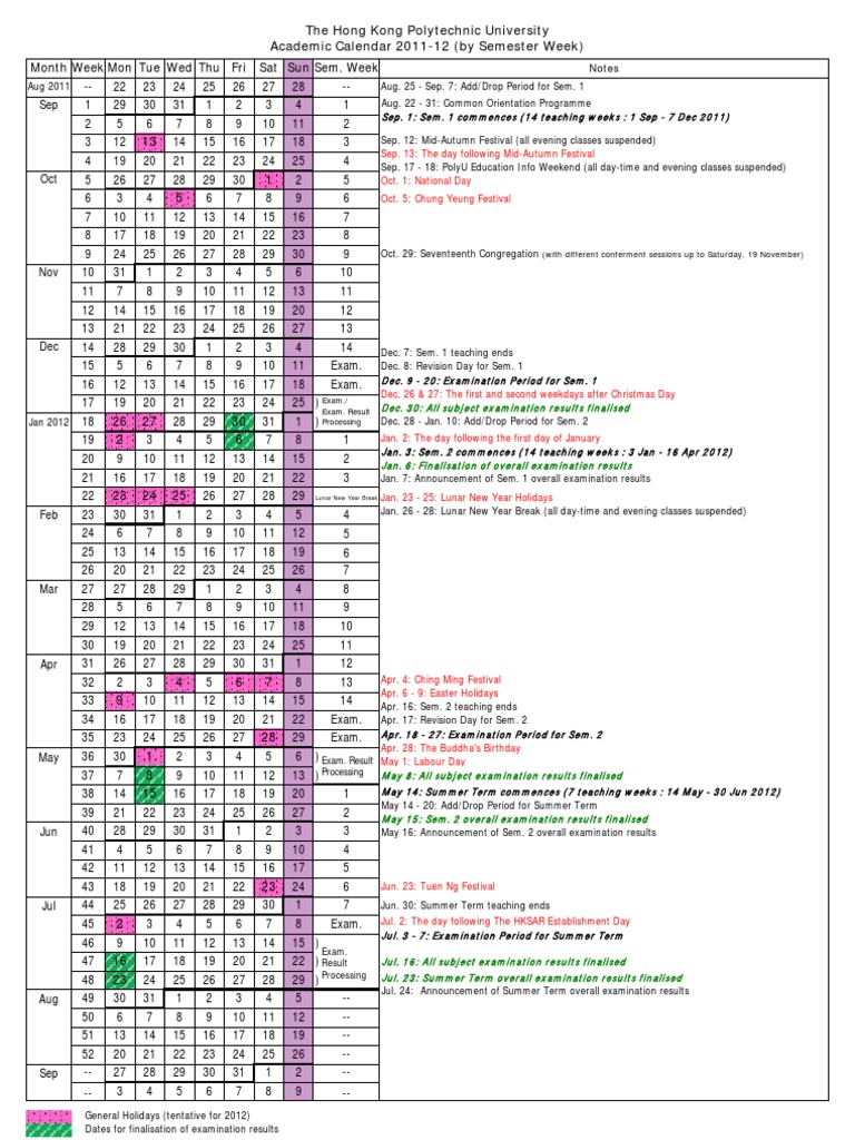 Month Week Mon Tue Wed Thu Fri Sat Sun Sem. Week: (With Different ...