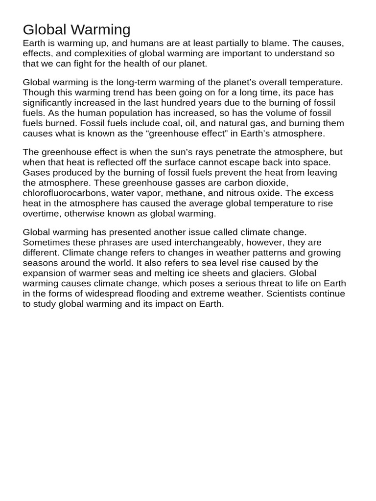 Understanding Global Warming Effects | PDF | Climate Change ...