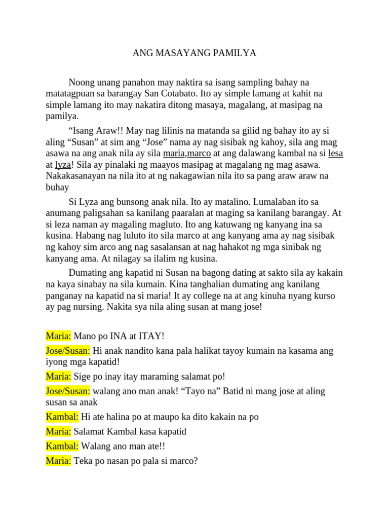 Ang Masayang Pamilya | PDF