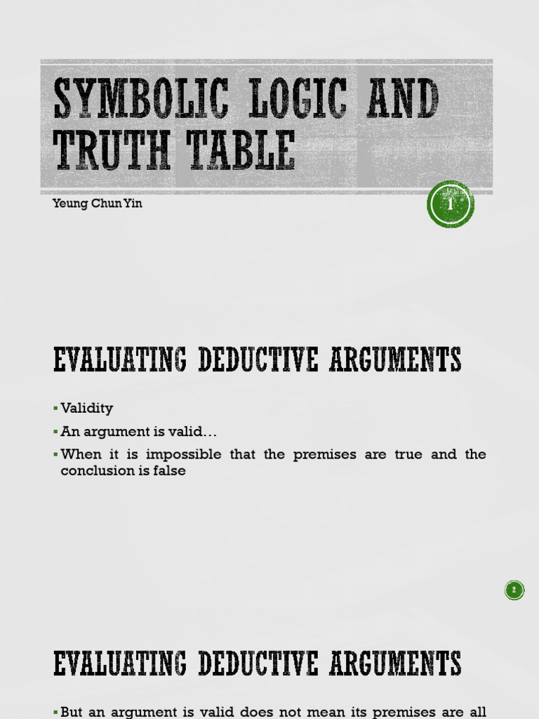 Uged1111a 4 Symbolic Language And Truth Table Pdf Argument 7089
