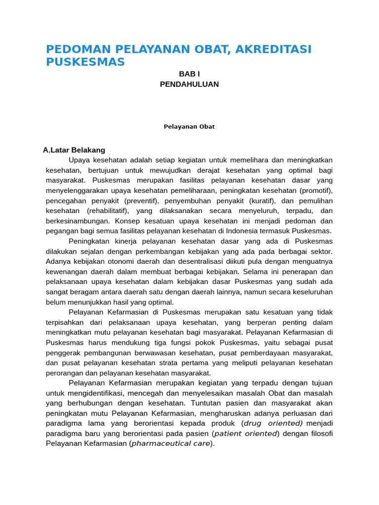Pedoman Pelayanan Obat Baru 2021 | PDF | Kesehatan Holistik