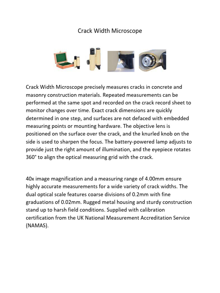 Crack Width Microscope | PDF