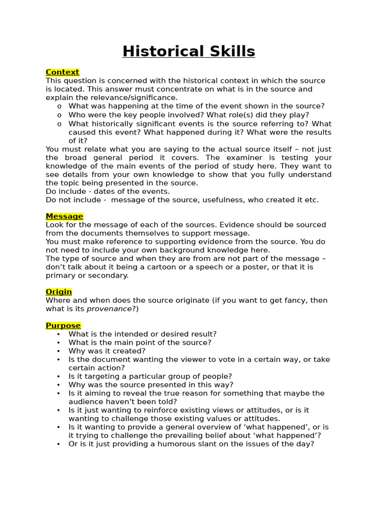 Source Analysis Skills & Command Terms | PDF | Knowledge | Attitude ...