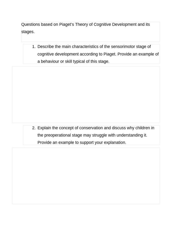 Piaget's Cognitive Development Stages | PDF