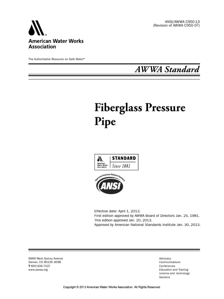 Awwa C950-13 | PDF