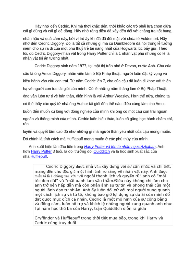 Hãy nhớ đến Cedric | PDF