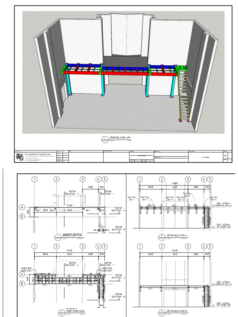 Forsan Baptist Church Choir Loft Plan | PDF | Stairs | Structural ...