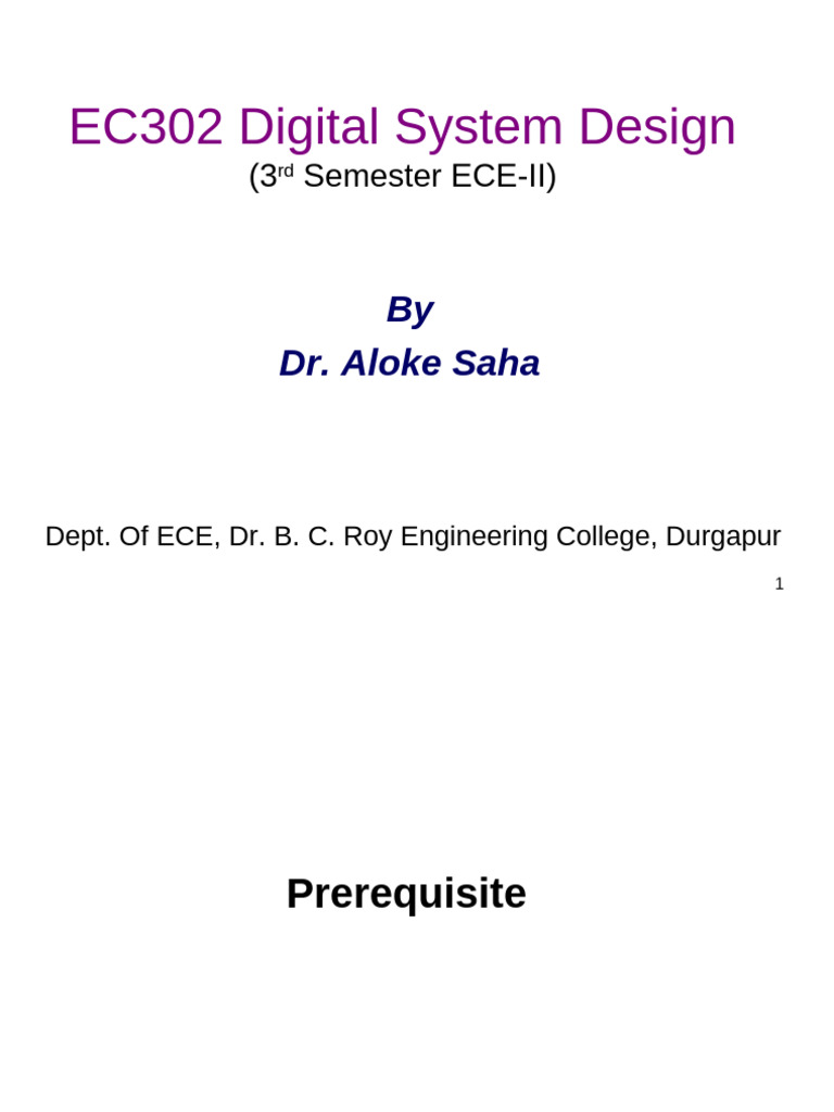EC302 Digital System Design - MOD-1 | PDF | Digital Electronics ...