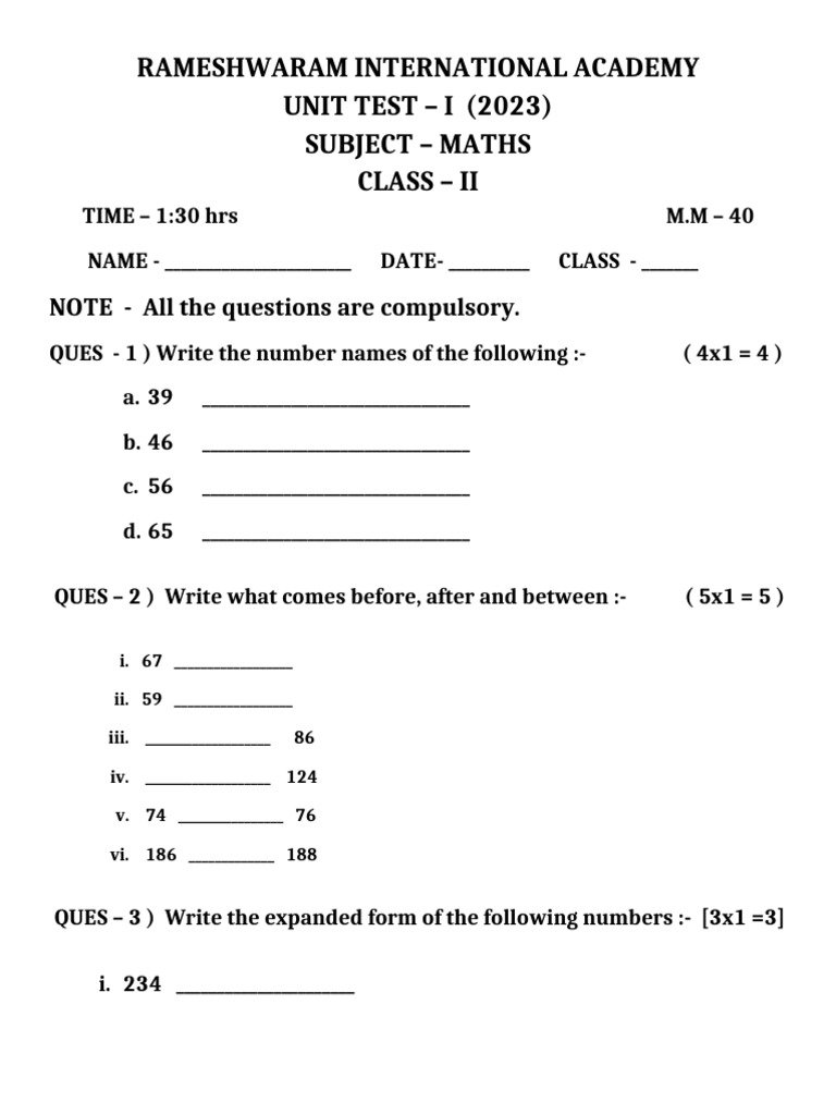 Maths Class 2 | PDF | Teaching Methods & Materials