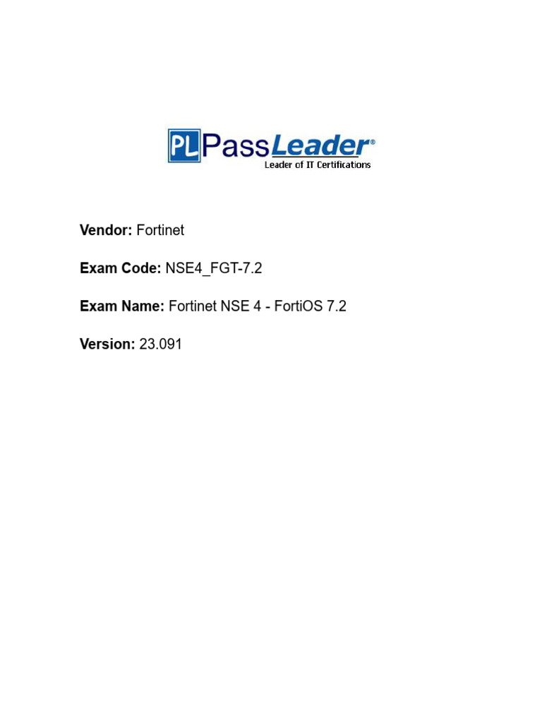 Passleader FGT-7.2 - Edited | PDF | Firewall (Computing) | Computer Network