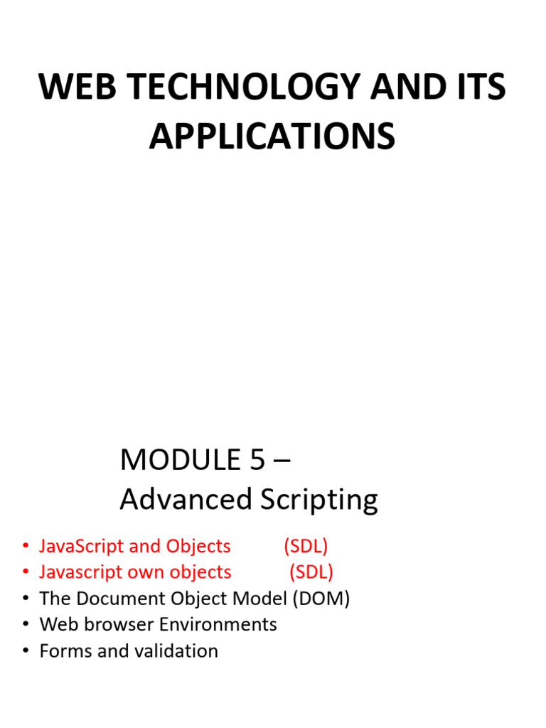 Module 5-Advanced scripting | PDF | Document Object Model | Html Element Module 5-Advanced scripting | PDF | Document Object Model | Html Element