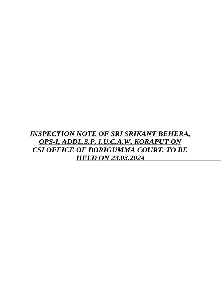 Borigumma Court Inspection Report 2024 | PDF | Crimes | Crime & Violence