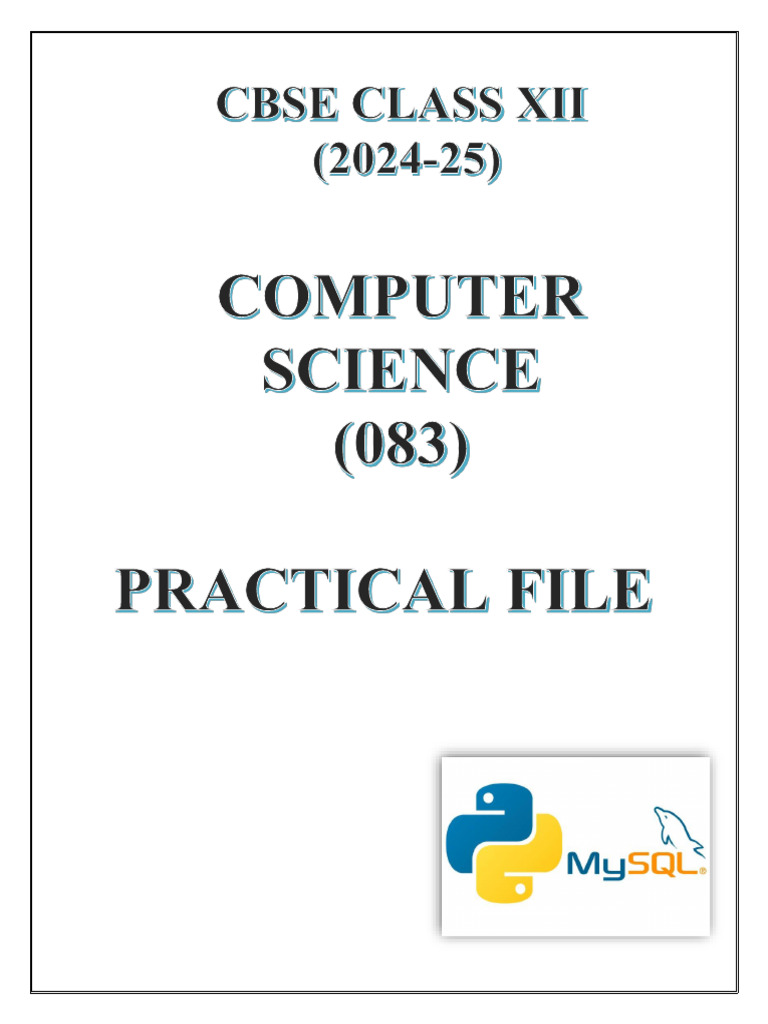 Xii Cs Practical File (2024) | PDF | Table (Database) | Databases