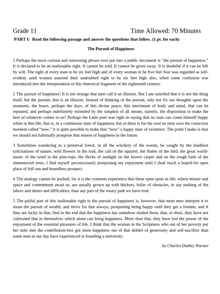 2024 Grade 11 Final Exam | PDF