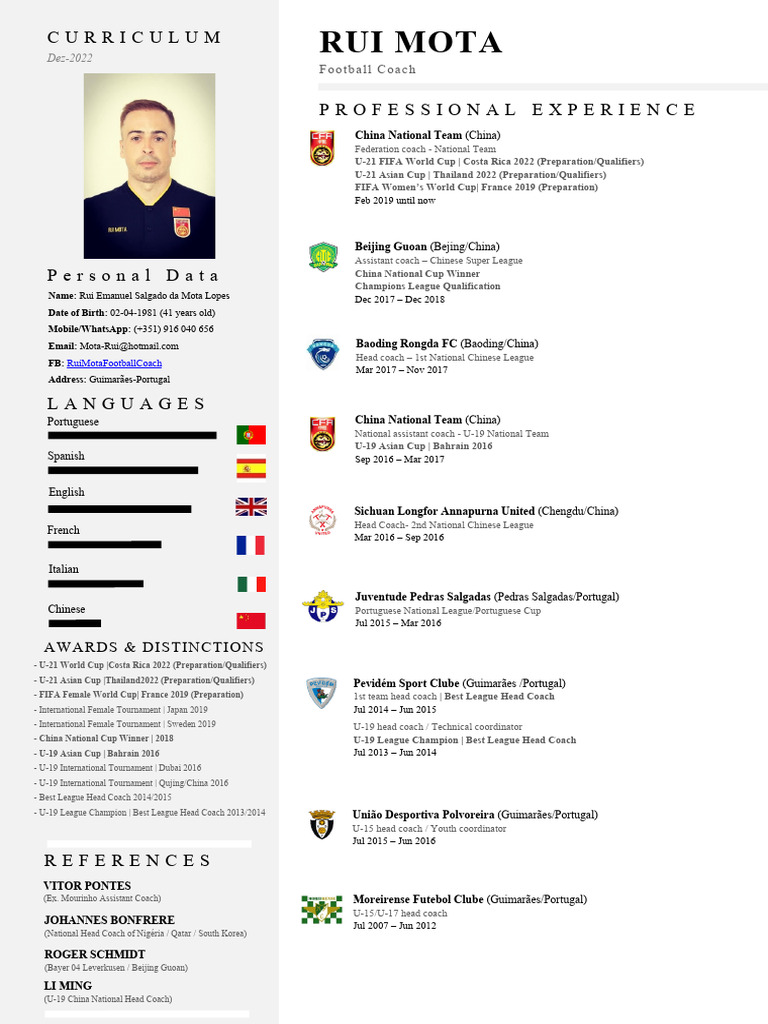 Rui mota manager | PDF | Portugal | Association Football