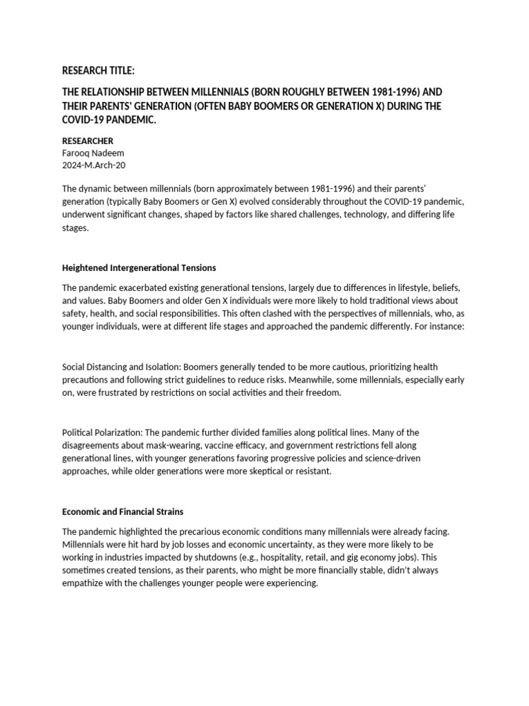 research Information | PDF | Millennials | Baby Boomers