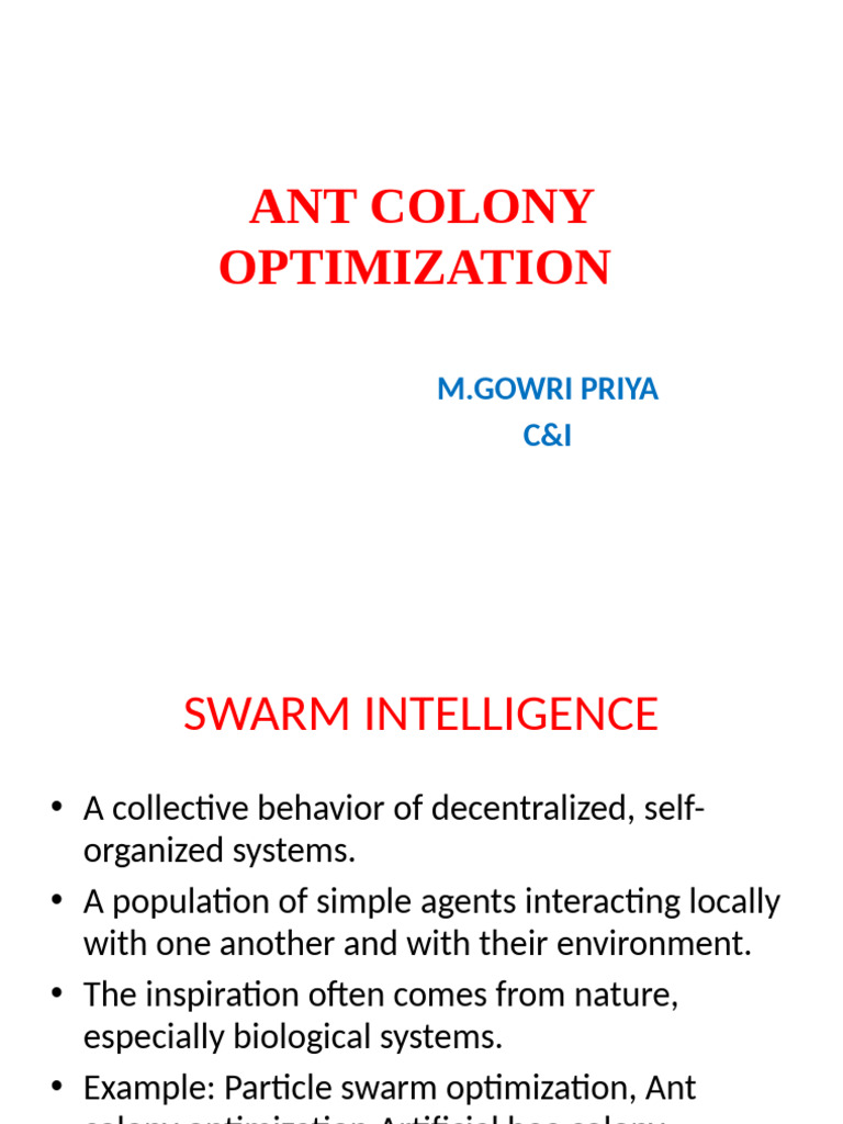 Ant Colony Optimization | PDF