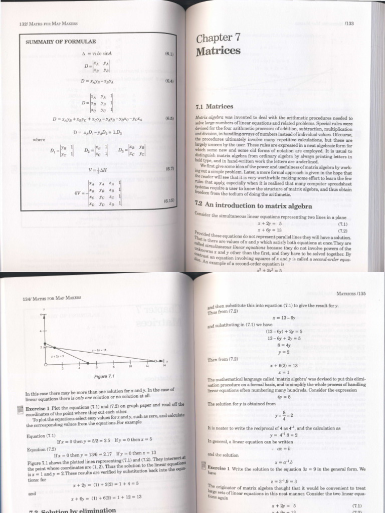 Maths For Map Makers: Chapter 7 Matrices | PDF