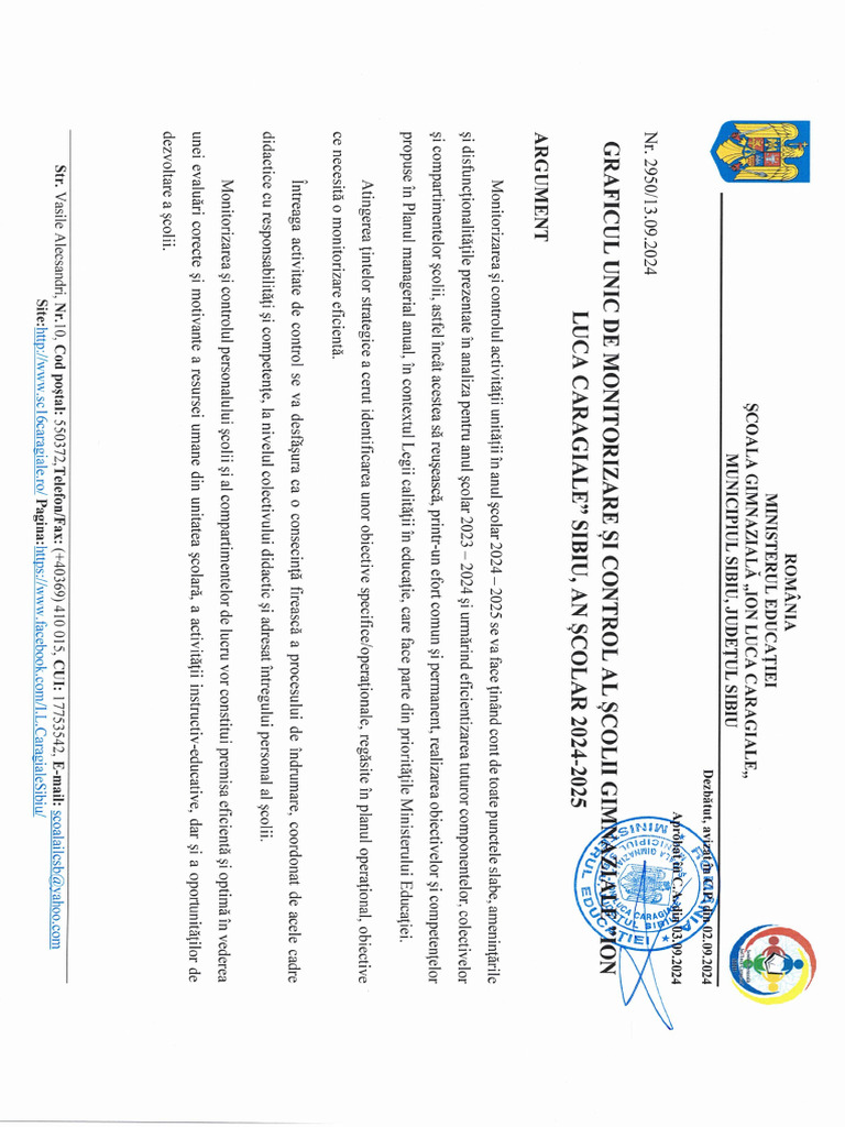 Grafic Unic de Monitorizare Si Control | PDF