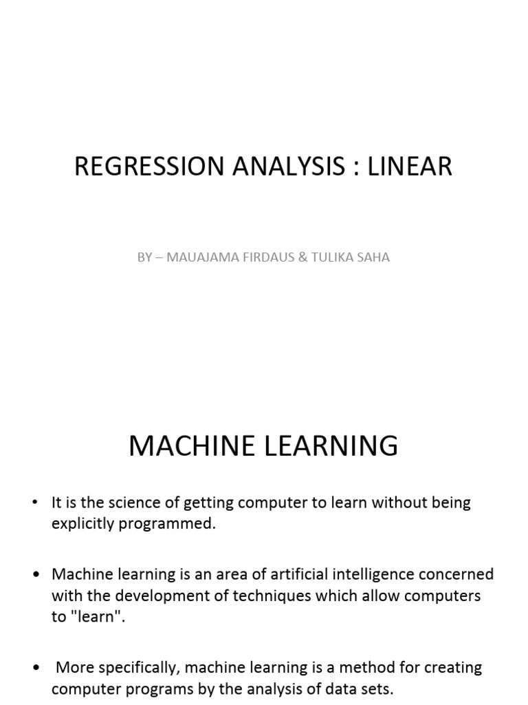 MLPPT | PDF | Machine Learning | Regression Analysis