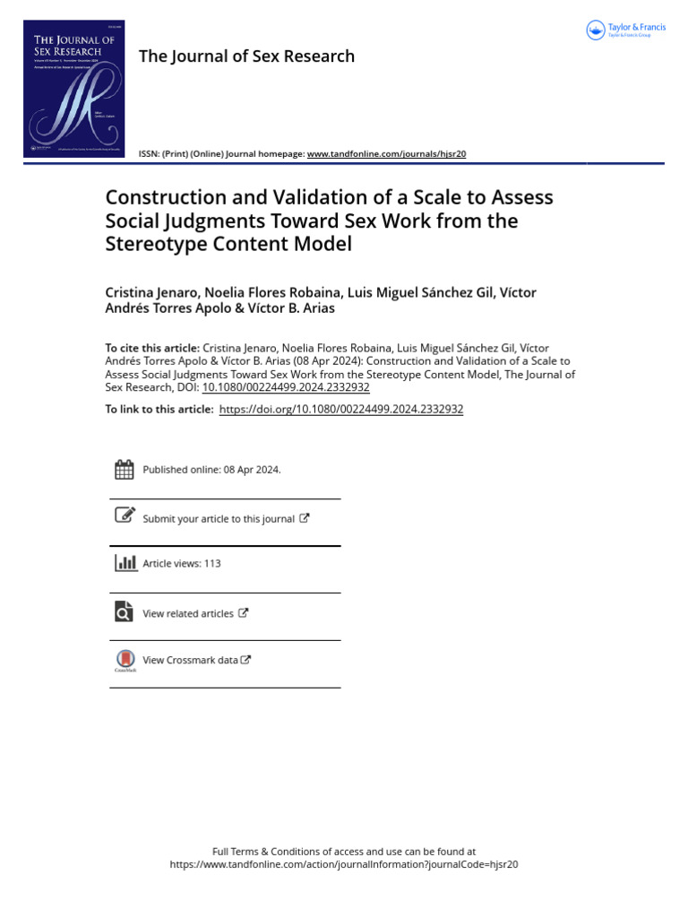 CRISTINA JENARO. Construction and Validation of A Scale To Assess ...