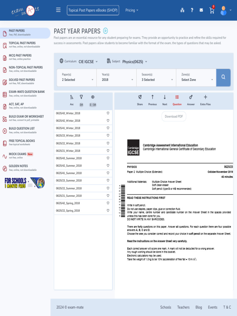 Past Year Papers Exam-mate | PDF | Qualifications | Student Assessment And Evaluation