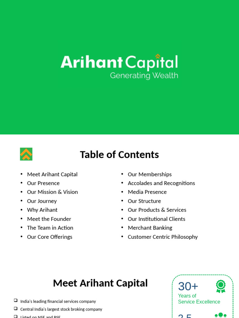 Overview of Arihant Capital Services | PDF | Banks | Non Bank Financial ...