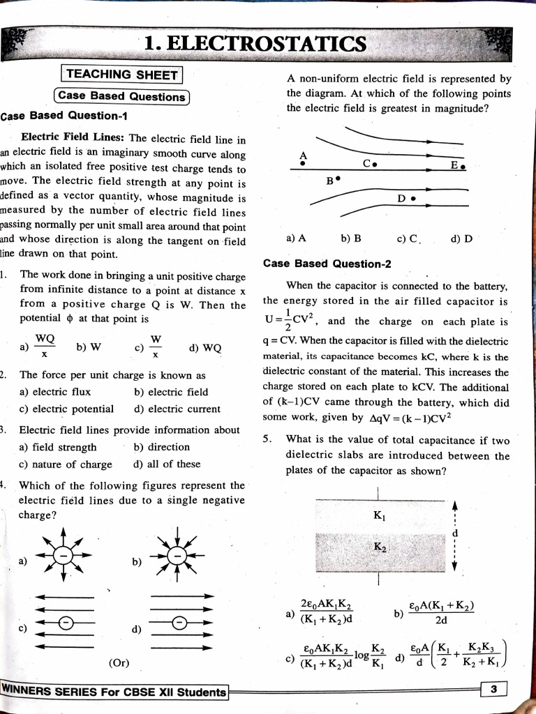 Electrostatic PyQ Questions | PDF | Capacitor | Capacitance