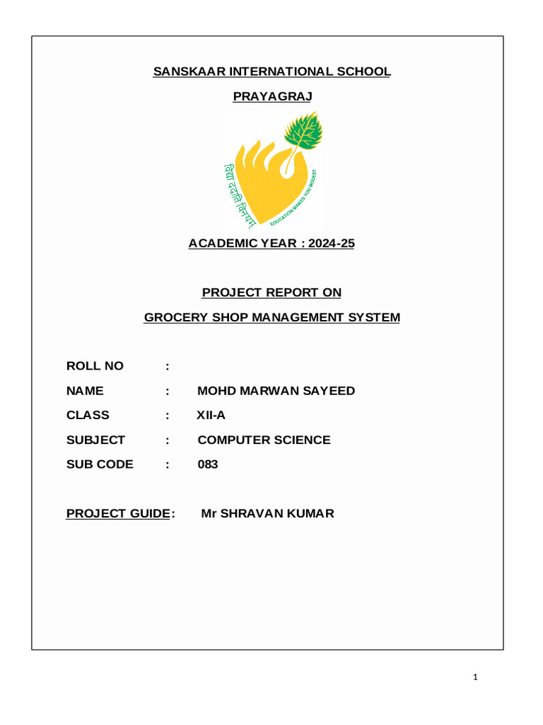 Grocery Shop Management Project | PDF | Software Testing | System