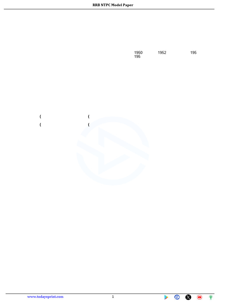 RRB NTPC - 1 Model Question 2 | PDF