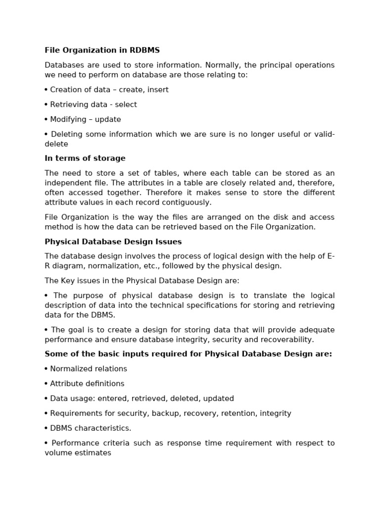 File Organization in RDBMS | PDF | Computer Data Storage | Database Index