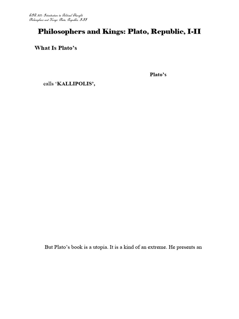 Philosophers and Kings 1,2 | PDF | Plato | Socrates