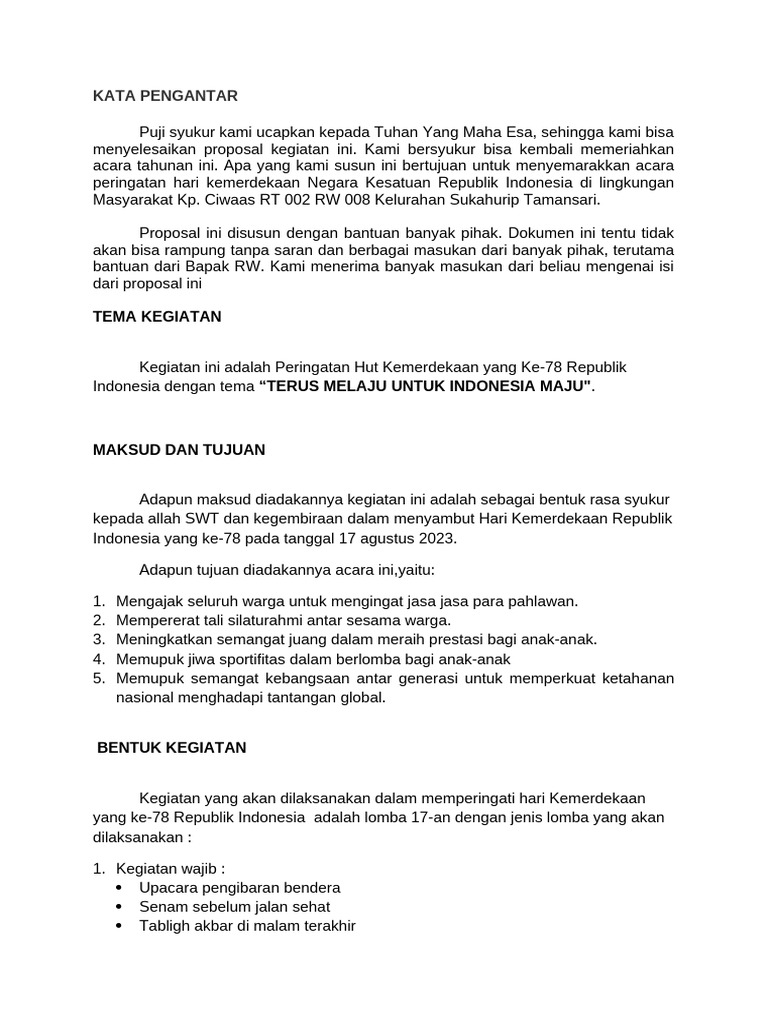Proposal Agustusan | PDF