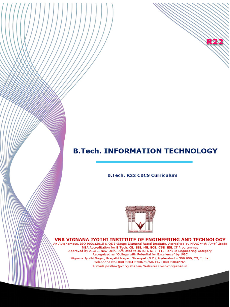 B.Tech. Information Technology: VNR Vignana Jyothi Institute of ...