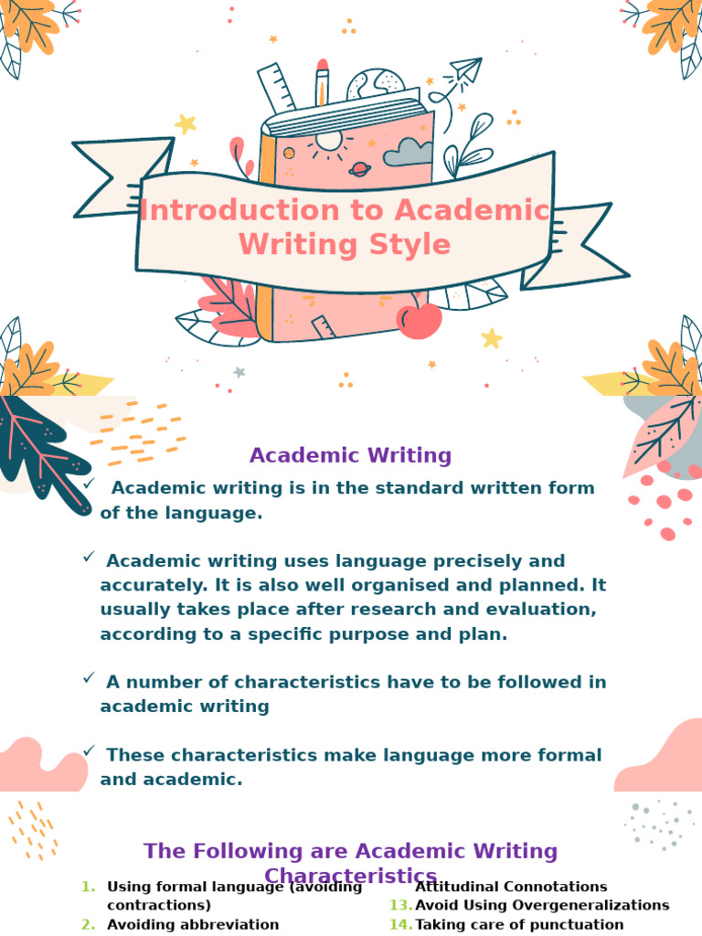 Introduction To Academic Writing Characteristics by Rana Mostafa 2019 ...