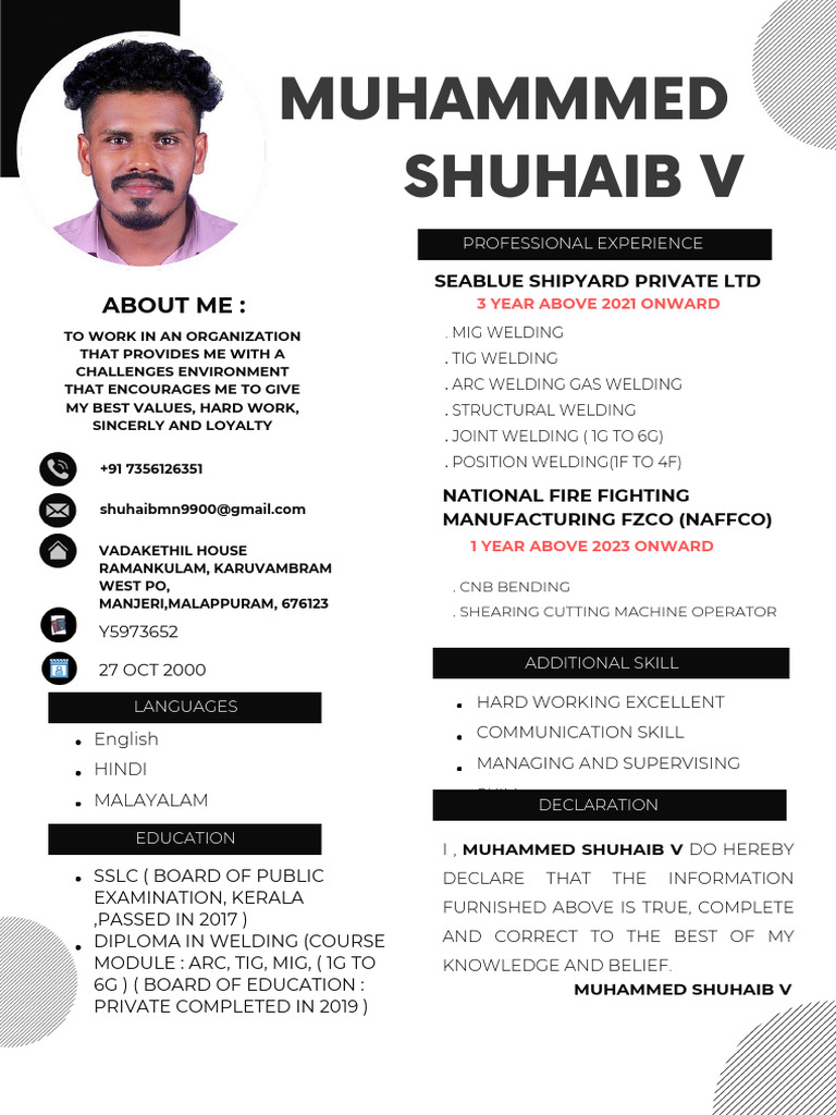 Shuhaib CV | PDF