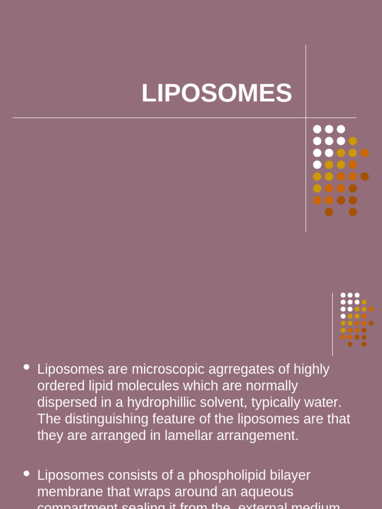 Liposomes Vii Sem | PDF | Liposome | Lipid Bilayer