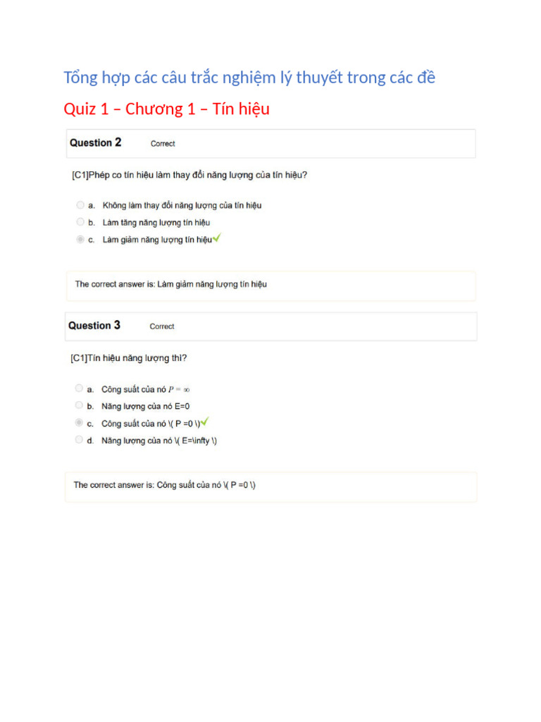 THHT - Trắc nghiệm lý thuyết - 7 quiz | PDF
