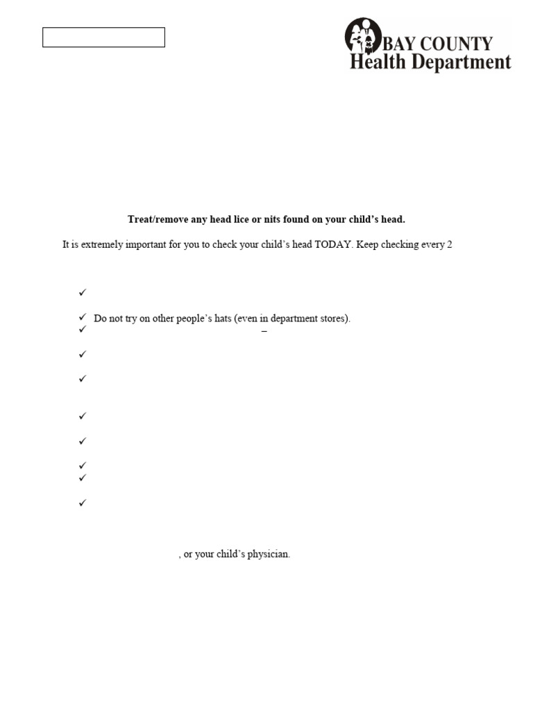 A Child Has Lice in Class Awareness Letter To Parents 2 | PDF | Wellness