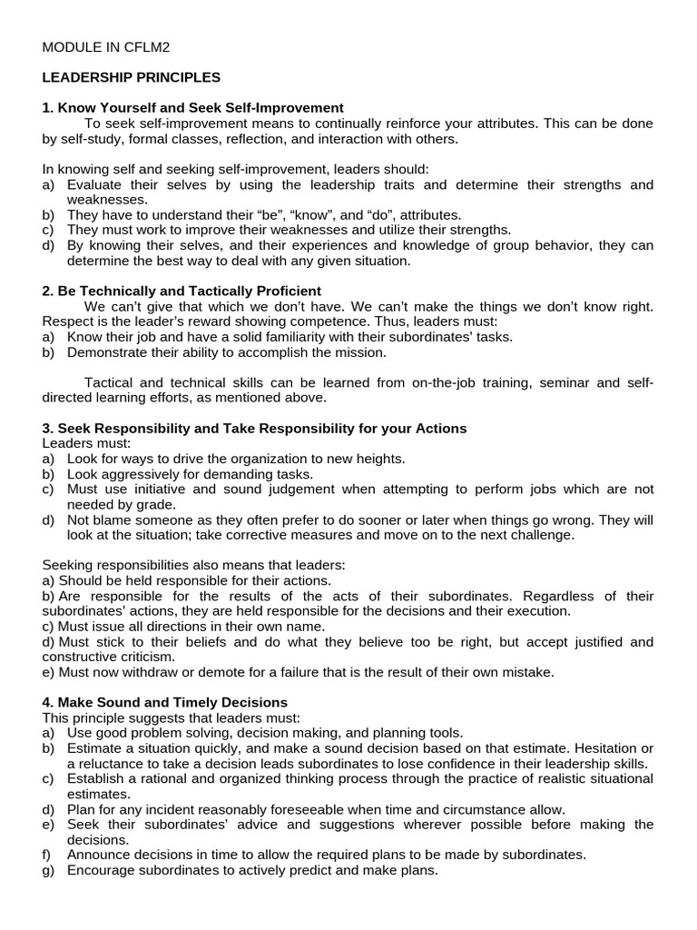 LEADERSHIP-PRINCIPLES | PDF | Leadership | Social Psychology