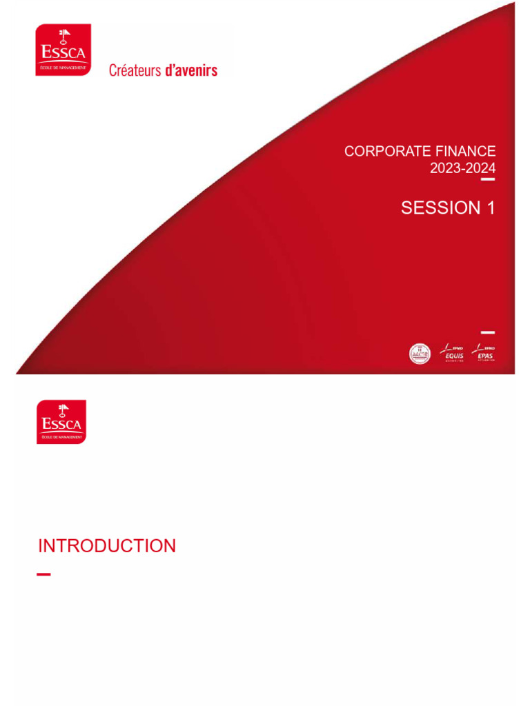 Corporate Finance Sessions 1-8 - Student Version | PDF | Financial Risk ...