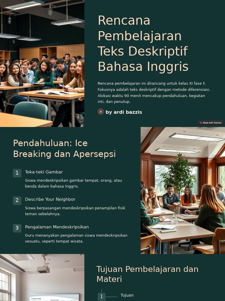 Rencana Pembelajaran Teks Deskriptif Bahasa Inggris | PDF