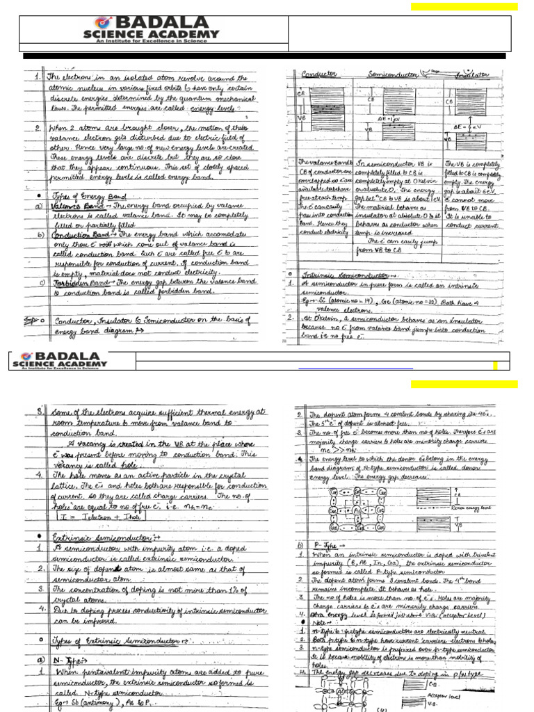 Semiconductor Notes 1 | PDF