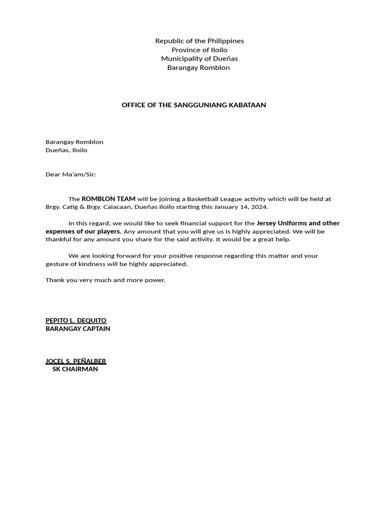 Solicitation Letter | PDF